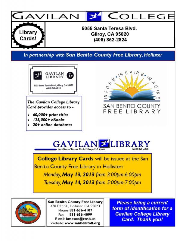 ¡Tarjetas Gavilán en la Biblioteca en mayo! | BenitoEnlace