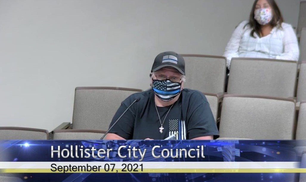 Sandy Patterson said it was a disgrace that the Thin Blue Line flag had ...