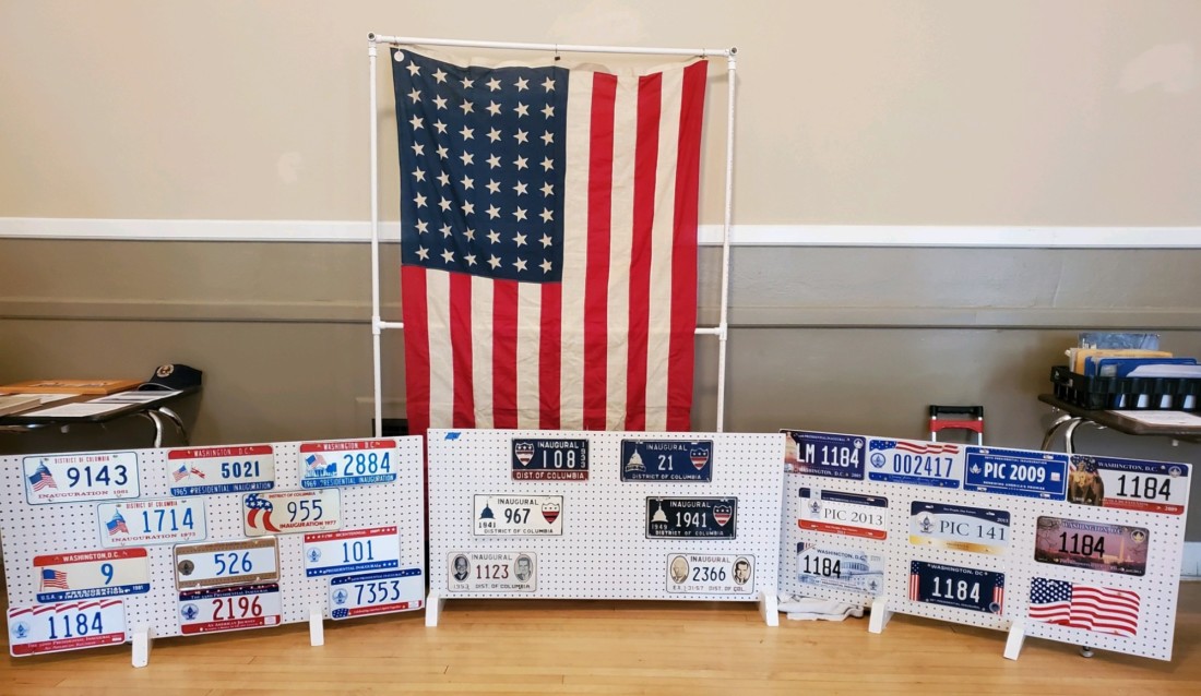 Inaugural license plates. Courtesy of Louk Markham.