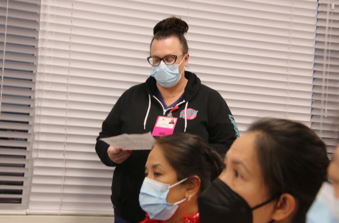 Alice Colton, RN, said the hospital has been running short of vital medical supplies. Photo by ...