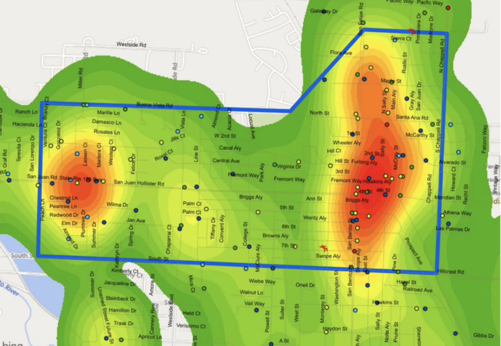The accumulative area that ShotSpotter would cover would be about one square mile. The area is ...